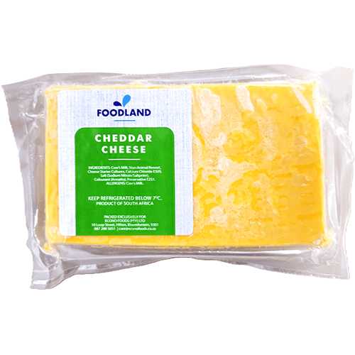 CHEDDAR CHEESE HALF-LOAVES PER KG (FOOD LAND) | Efoods